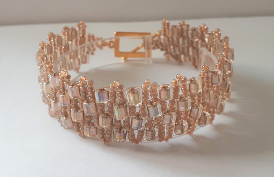 Pretty sable colour bracelet made of cube shape... - Folksy