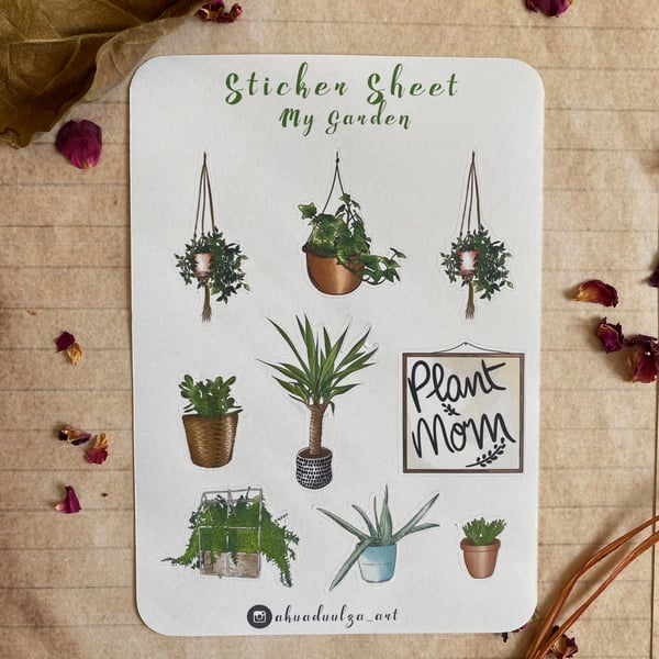 Plant Sticker, Handmade Plant sticker, My garde... - Folksy