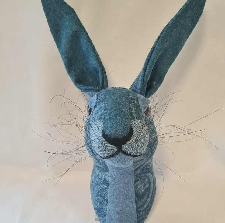 Faux hare head wall mount- Mr Hargreaves - Folksy