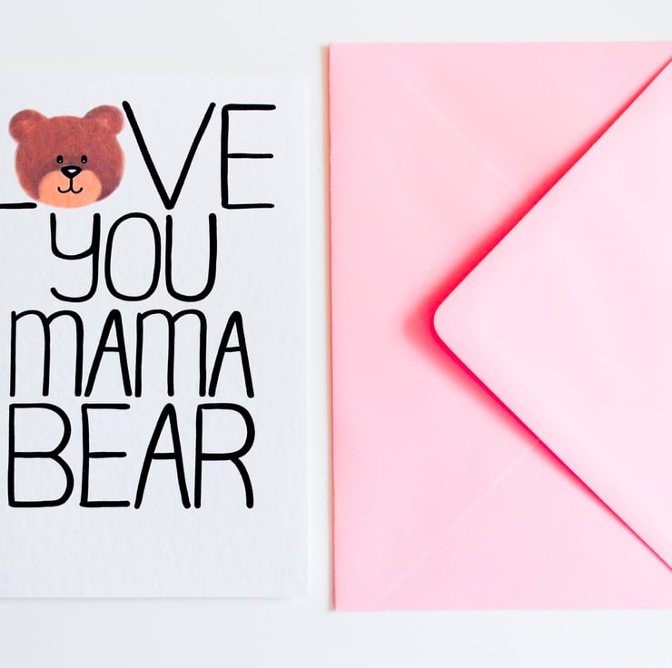 Love You Mama Bear Card, Mother's Day Card, Cut... - Folksy