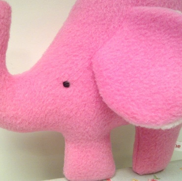 Sweet Baby Elephant in Candy Pink Fleece, Handm... - Folksy