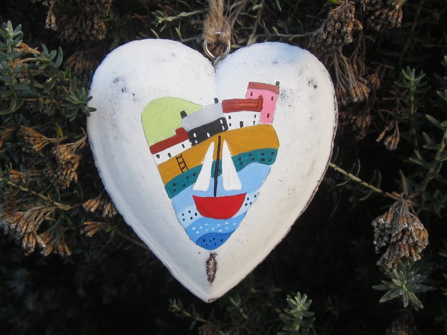 Hanging Heart ..boat - Folksy