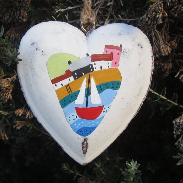 Hanging Heart ..boat - Folksy