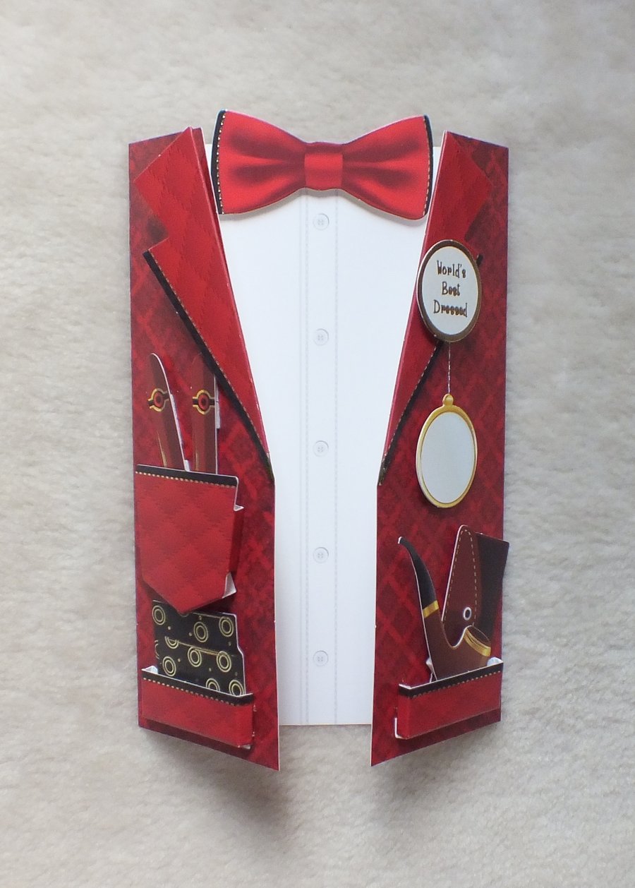 Special 3D Gentleman's Club Birthday Jacket Card - Folksy