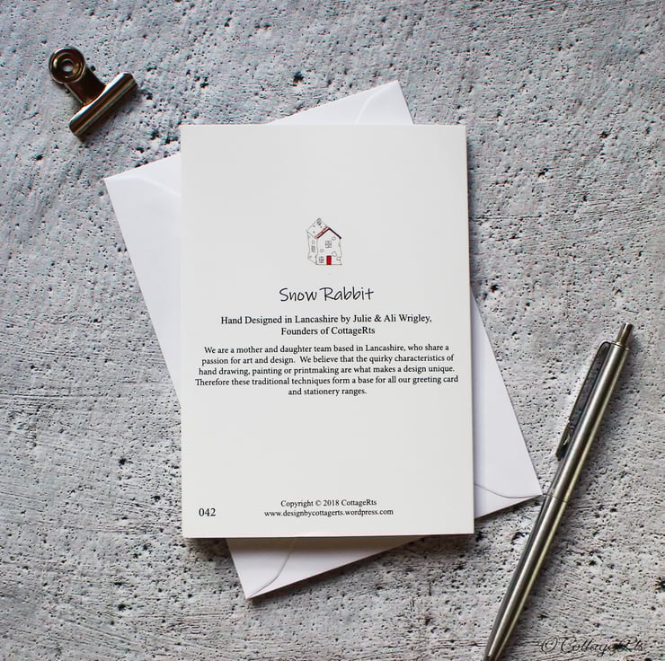 Rabbit Greeting Card Hand Designed And Finished... - Folksy