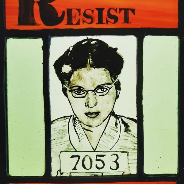 Contemporary Stained Glass - Resist Like Rosa - Folksy