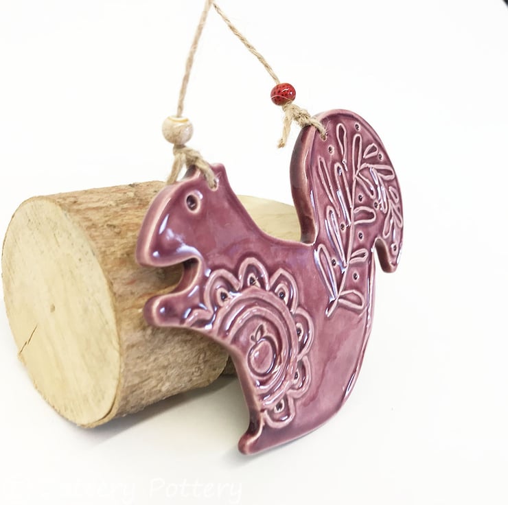 Ceramic squirrel decoration Pottery squirrel wo... - Folksy