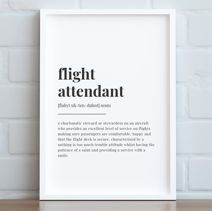 FLIGHT ATTENDANT DEFINITION PRINT, Quote Wall A... - Folksy