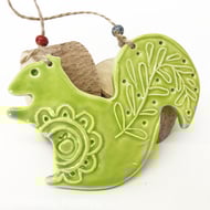 Ceramic squirrel decoration Pottery squirrel wo... - Folksy