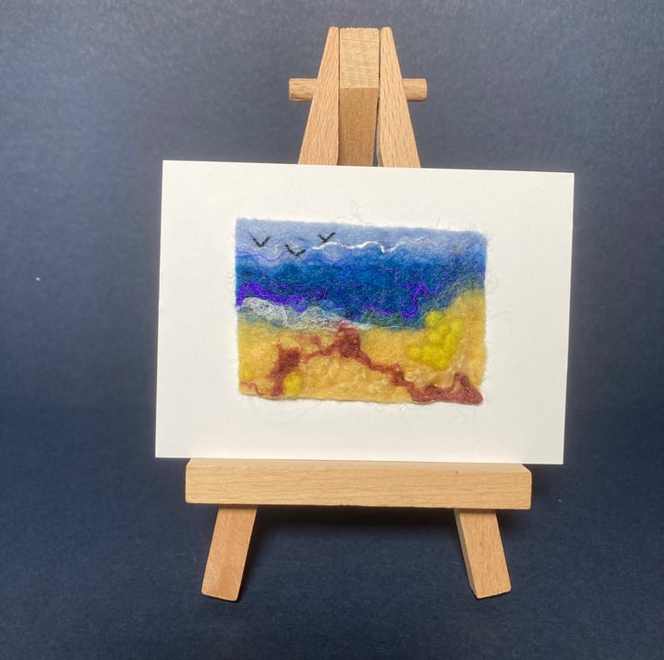 Seconds sunday - Miniature seascape, felted woo... - Folksy
