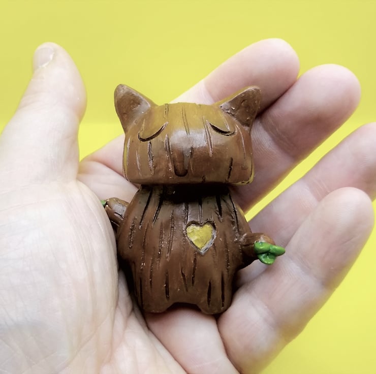 Love Heart Tree Cat Small OOAK figure - Folksy