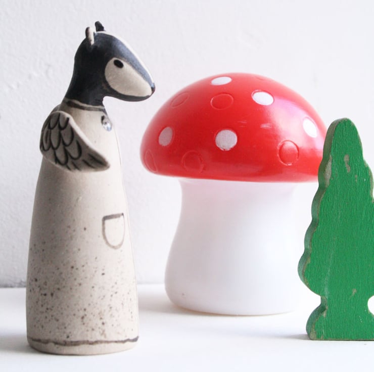 Winged woodland beastie - Brock the Badger - ce... - Folksy