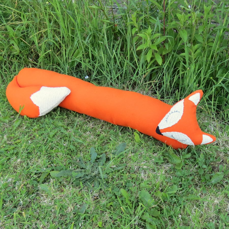 Long fox. A snoozy fox draught excluder in ora... - Folksy