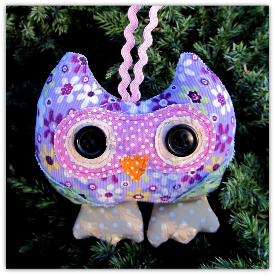 Baby owl, hanging decoration - Folksy