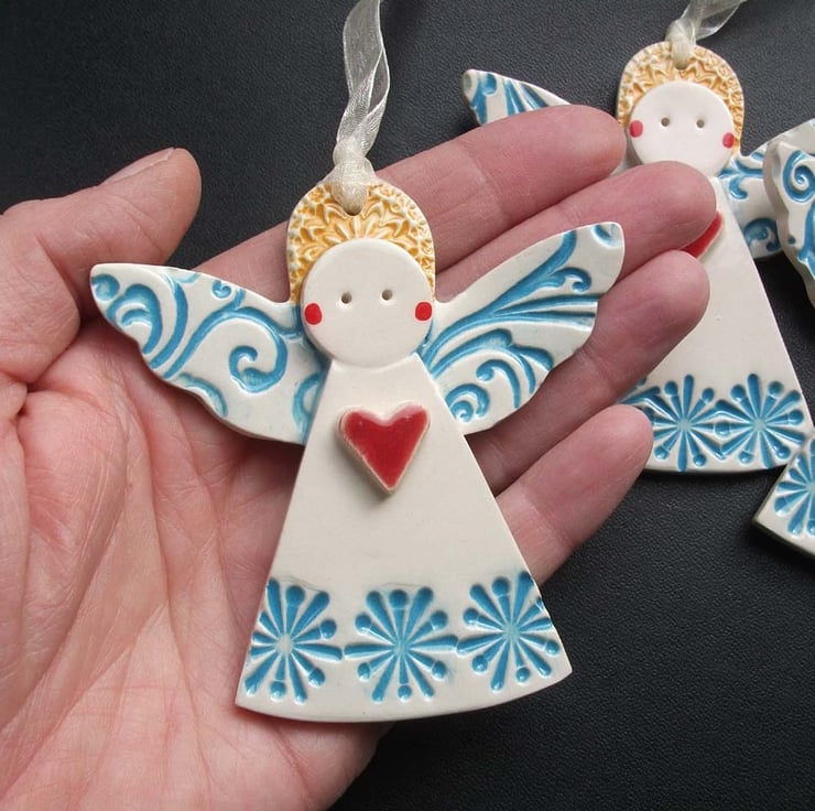Ceramic Christmas Angel - Folksy