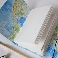 Custom Map Journal Hand Bound in Leather, A5 or A6 - Folksy