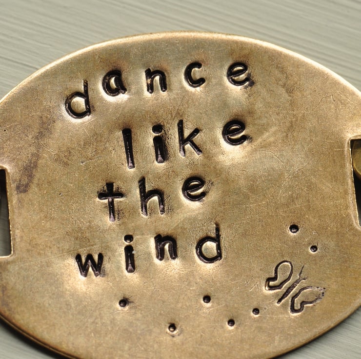 Dance Like the Wind Vintaj Hand Stamped Metal a... - Folksy