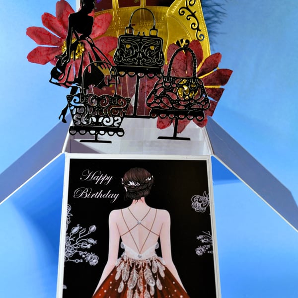 Ladies Birthday card with Shoes and Handbags - Folksy