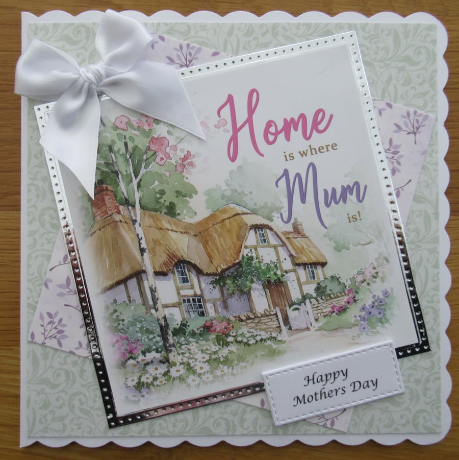 Home Is Where Mum Is - 7x7" Mother's Day Card - Folksy