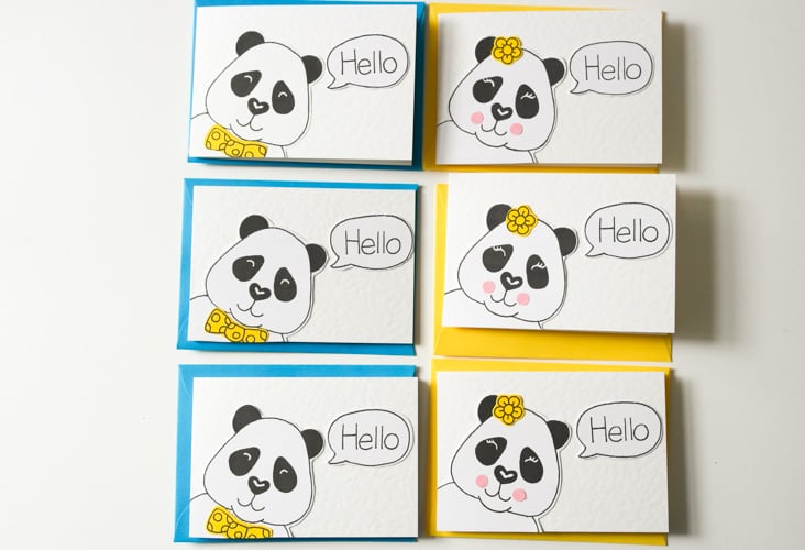 Cute Panda Notecards, Stocking filler Thank you... - Folksy