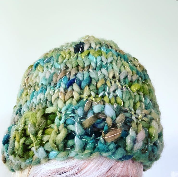 knitted hat, indie dyed hat - Folksy