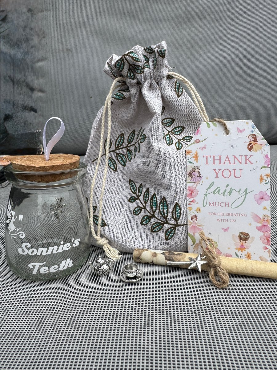 Personalised tooth fairy jar gift set - Folksy