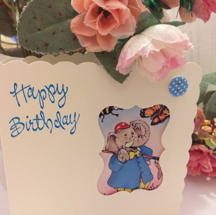 Rupert Bear handmade birthday card made with up... - Folksy