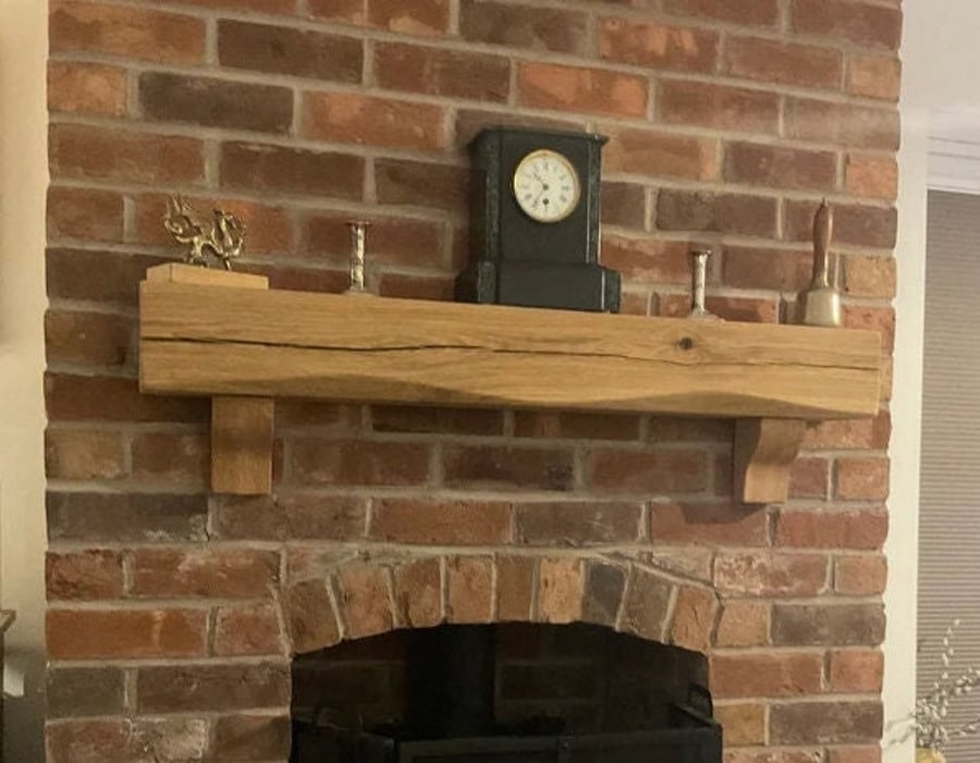 Solid Oak Mantle Piece Floating Beam Rustic Cor... - Folksy