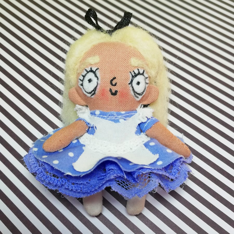 Miniature Alice with Machine Embroidered Details - Folksy
