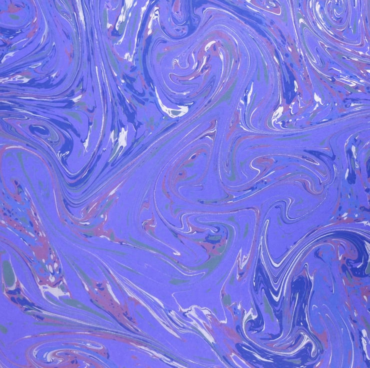 A3 Marbled paper sheet purple blue silver fanta... - Folksy