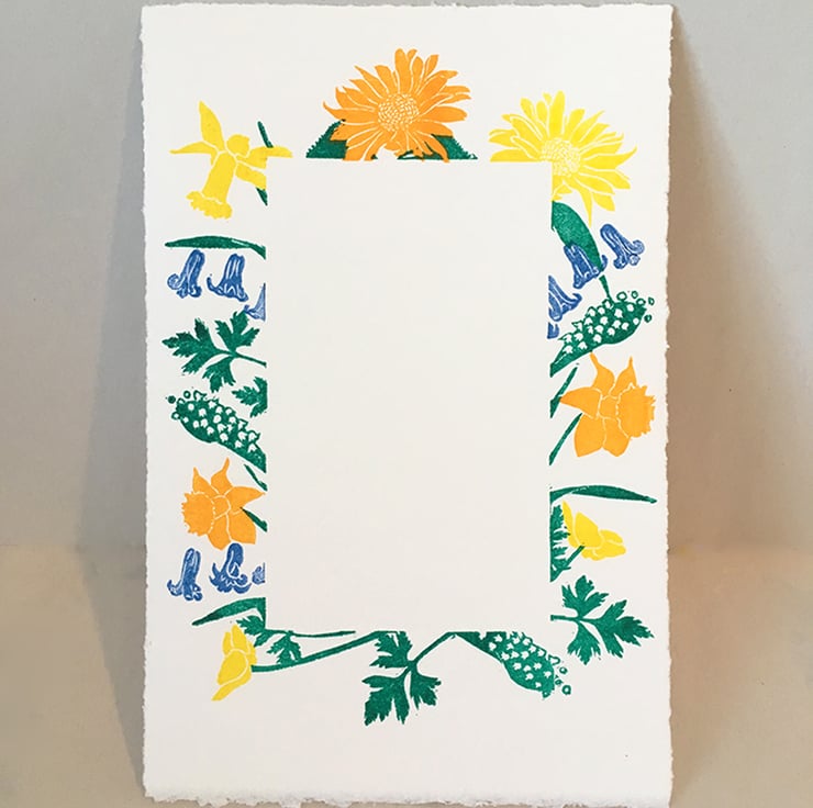 Wedding Invitation 1 - HandPrinted linocut &... - Folksy