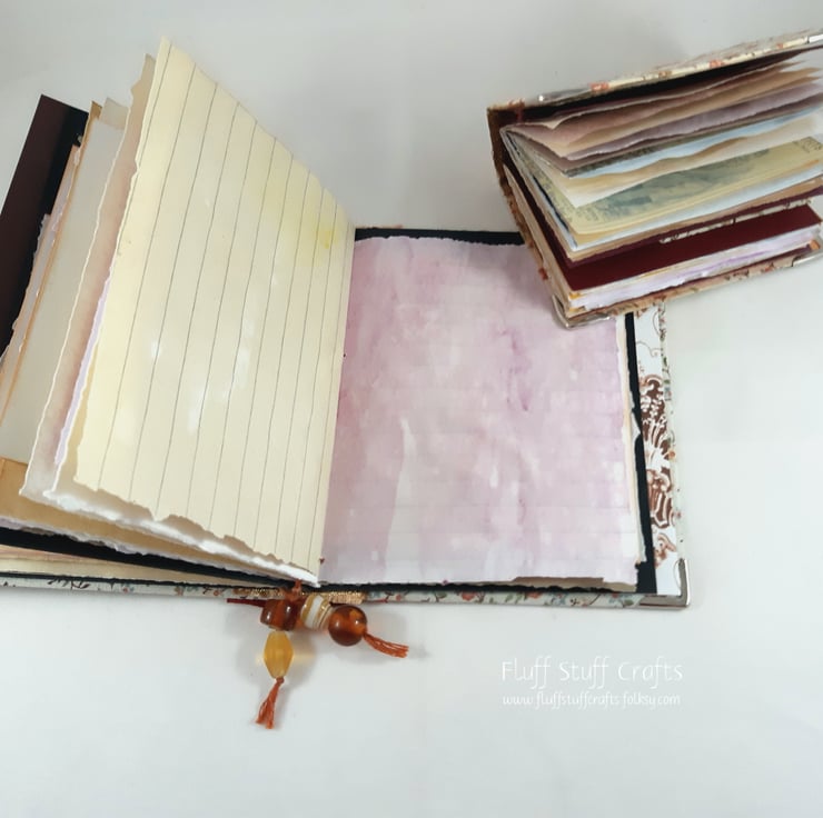 Set of 2 small notebooks, junk journals, handmade - Folksy