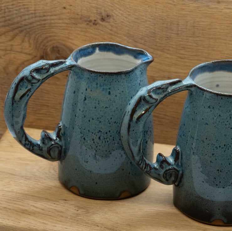 Handmade Ceramic Jug with hand carved sighthoun... - Folksy