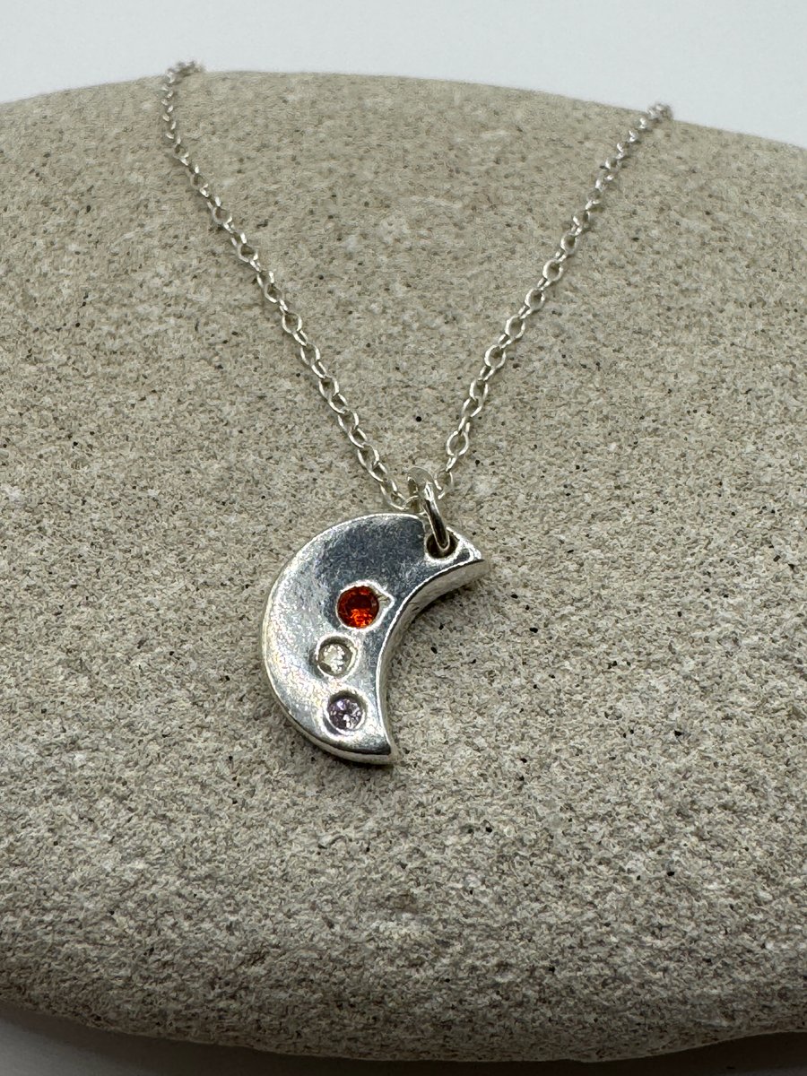 Silver Moon Necklace - Folksy