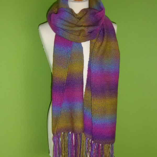 Woven Scarf. Extra Long Snuggly Scarf with Tass... - Folksy