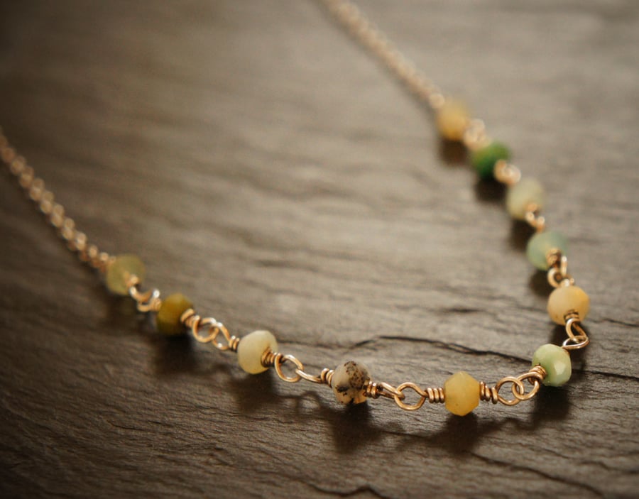 Green Peruvian Opal and Silver Necklace, Earth ... - Folksy
