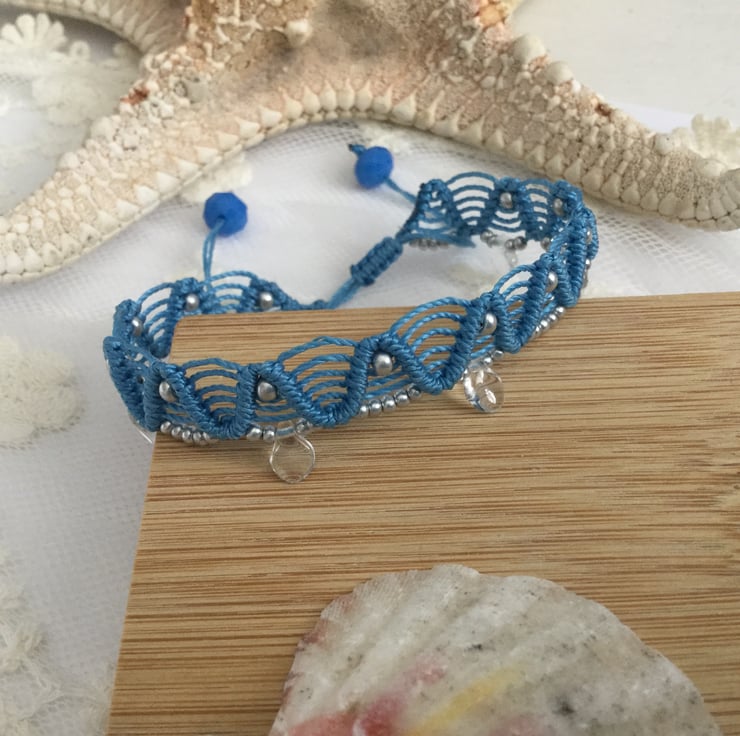 Gorgeous micro macrame beaded anklet, ankle bra... - Folksy