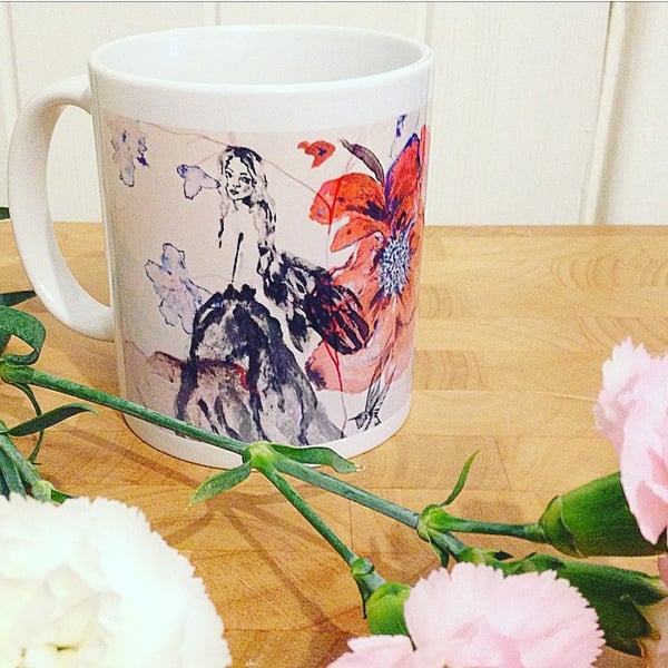 Fairytale Mug, Floral Fairy Illustration Design - Folksy