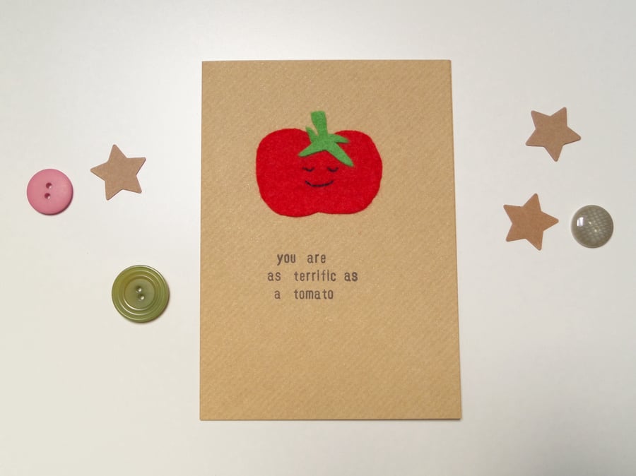 Terrific Tomato Card - Folksy