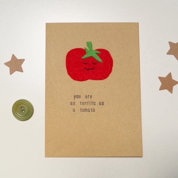 Terrific Tomato Card - Folksy