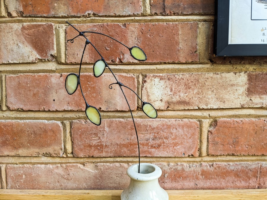 Stained Glass Flower, Hop Vine, Hop Spray on St... - Folksy