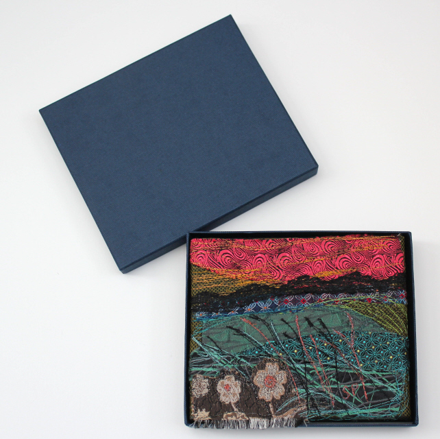 Textile Art Fabric Picture Landscape Sunset - Folksy