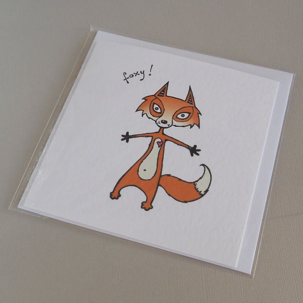 foxy greetings card - Folksy