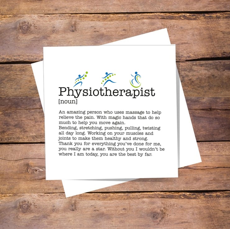 Physiotherapist Personalised Definition Card - ... - Folksy
