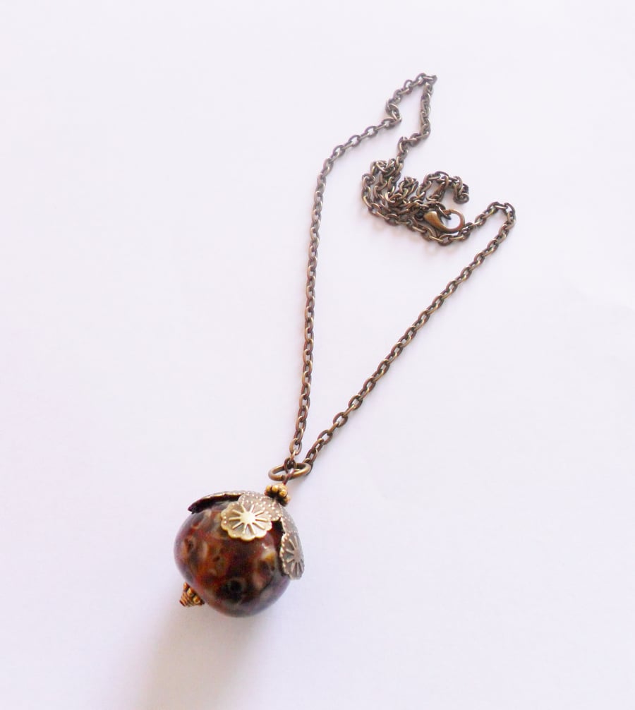 Conker Autumn Necklace Bronze Christmas Gift - Folksy