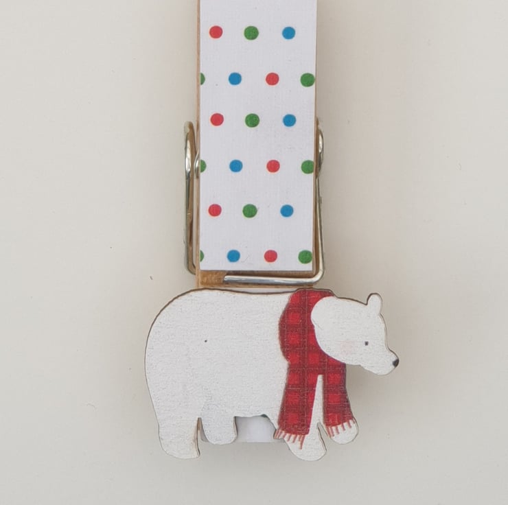 Christmas peg magnets - reindeer, polar bear, C... - Folksy
