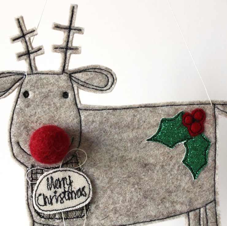 'Rudolph the Reindeer with Aerial Antlers' - Ha... - Folksy