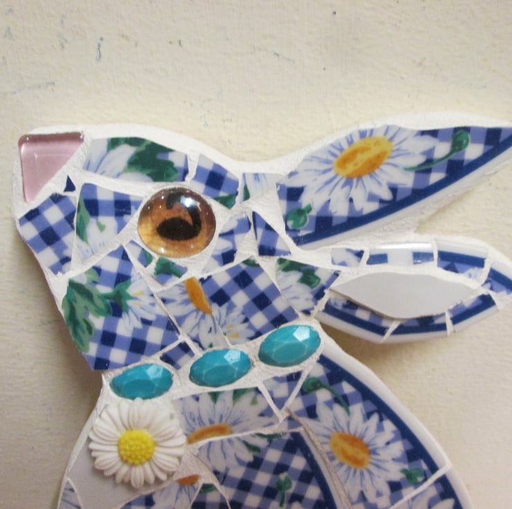 Mosaic Daisy Rabbit - Folksy