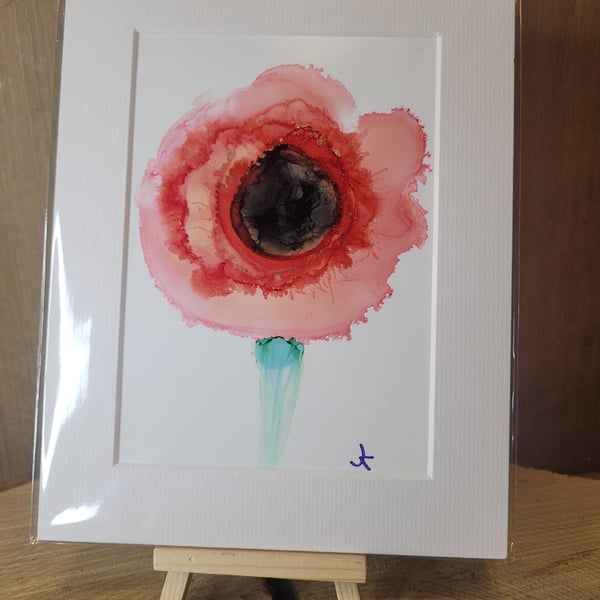Poppy Alcohol Ink Painting - Folksy