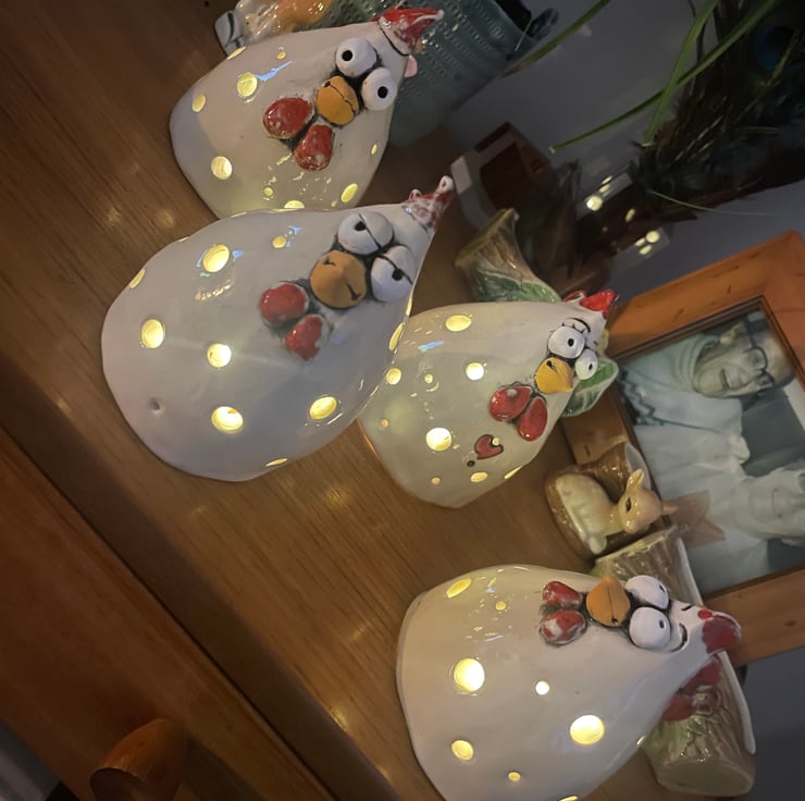 Handmade ceramic chicken nightlight, decorative... - Folksy